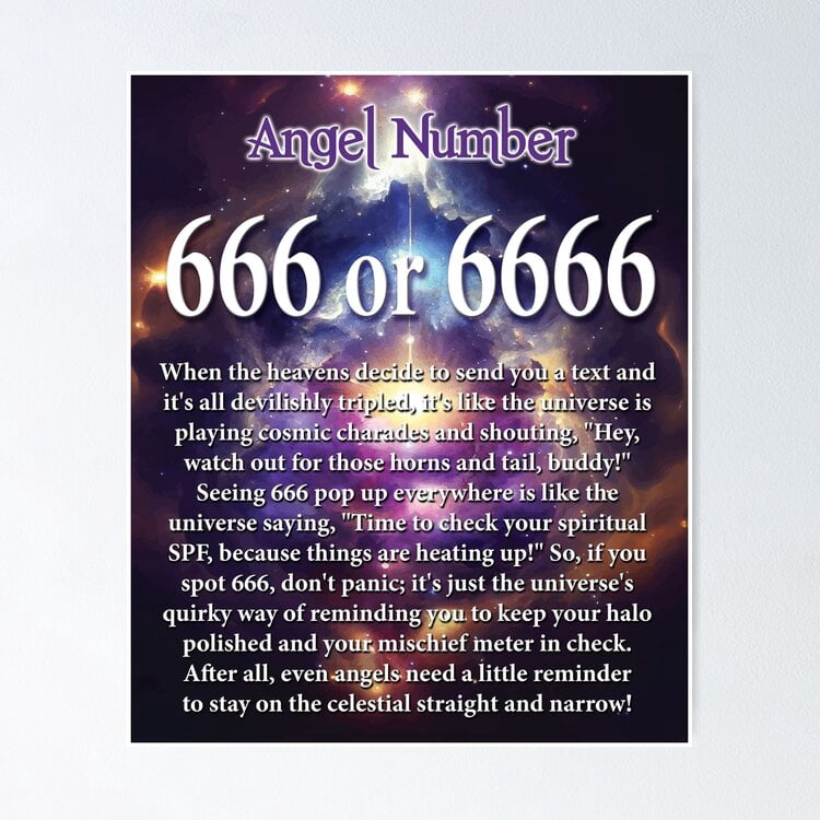 Funny description for the Angel number 666 UNFRAMED Poster, 24x36 ...