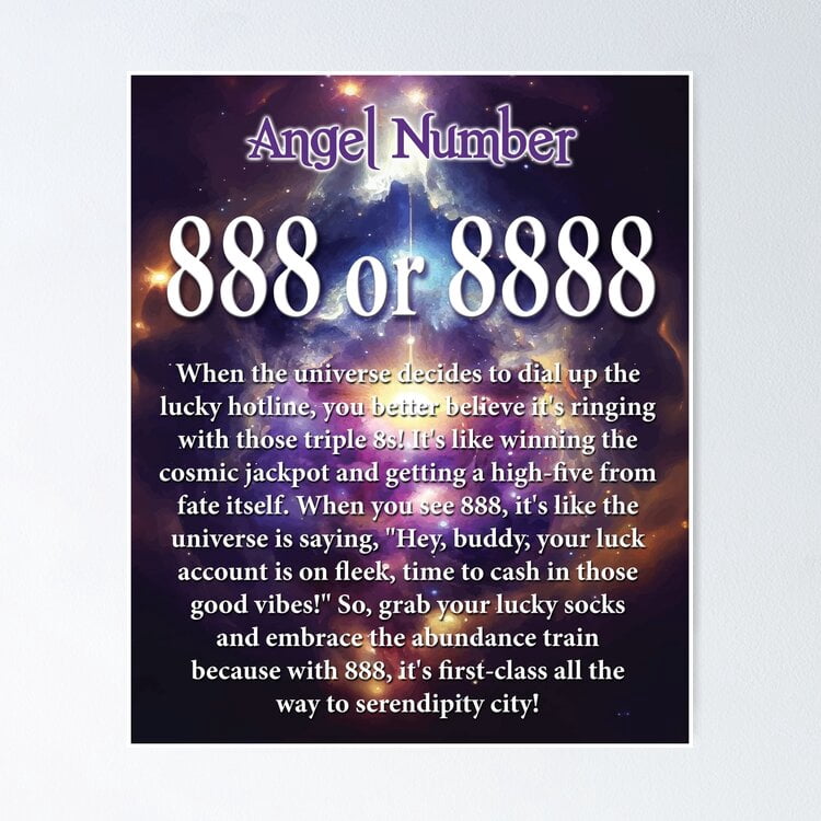 Funny description for the Angel number 888 UNFRAMED Poster, 18x24 ...