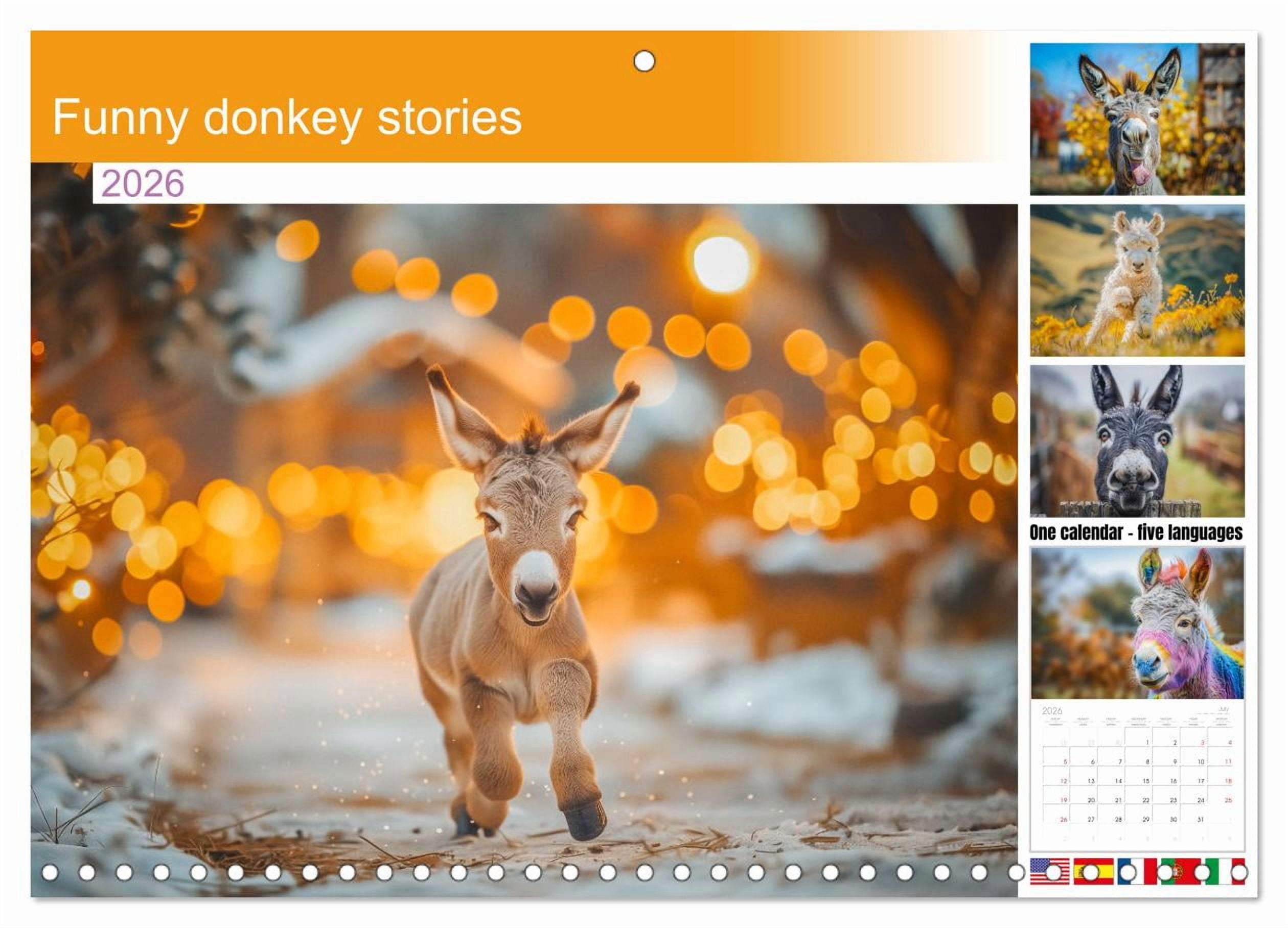Funny donkey stories (Monthly Wall Calendar 2026 16.5 x 23.4 (open ...