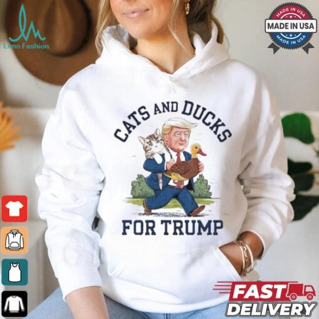 Funny graphic print and letters, Official Cats and Ducks for Trump 2024 ...