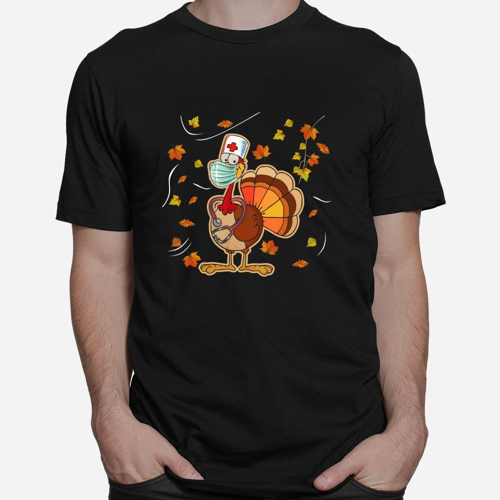Funny graphic print and letters, Thanksgiving Scrub Tops Turkey Nurse ...