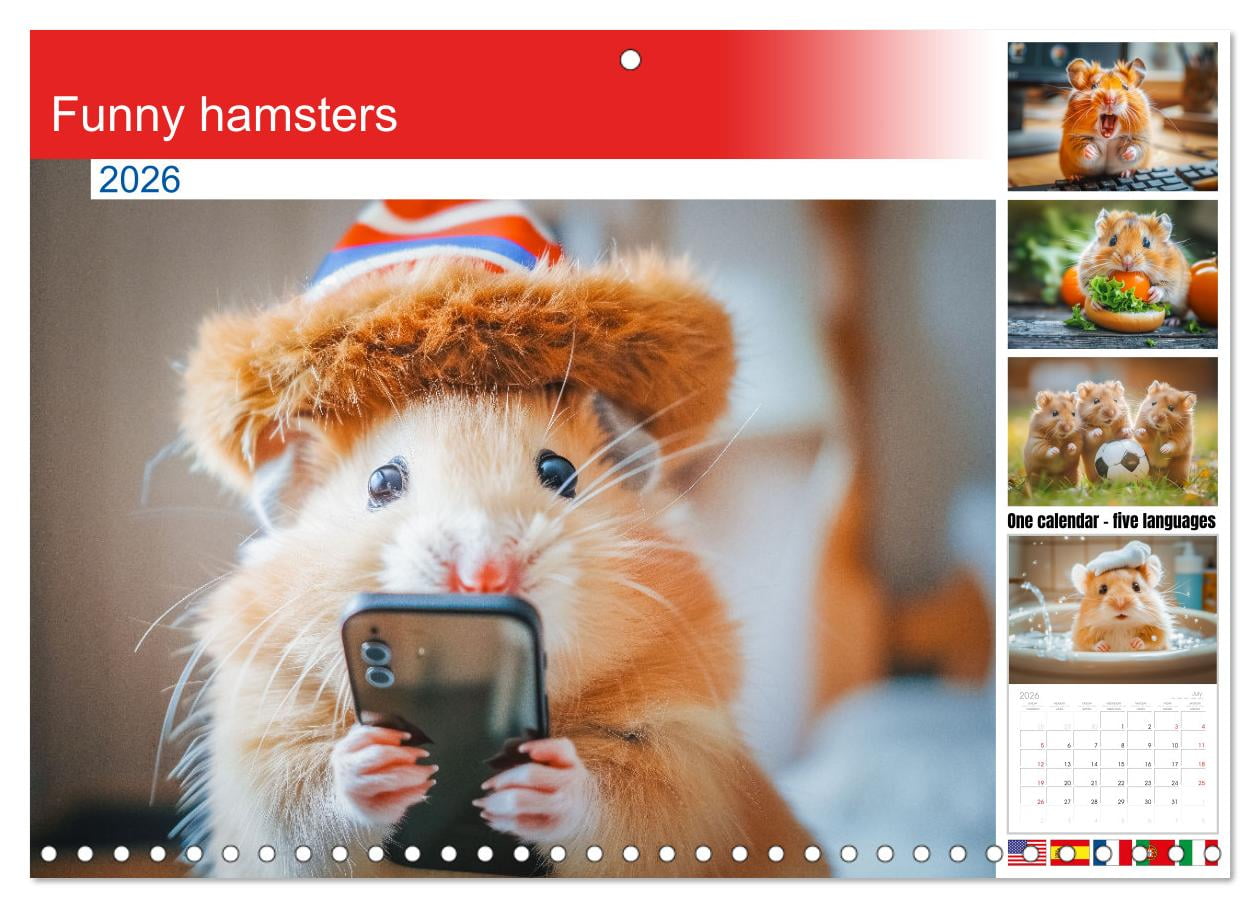 Funny hamsters (Monthly Wall Calendar 2026 16.5 x 23.4 (open ...