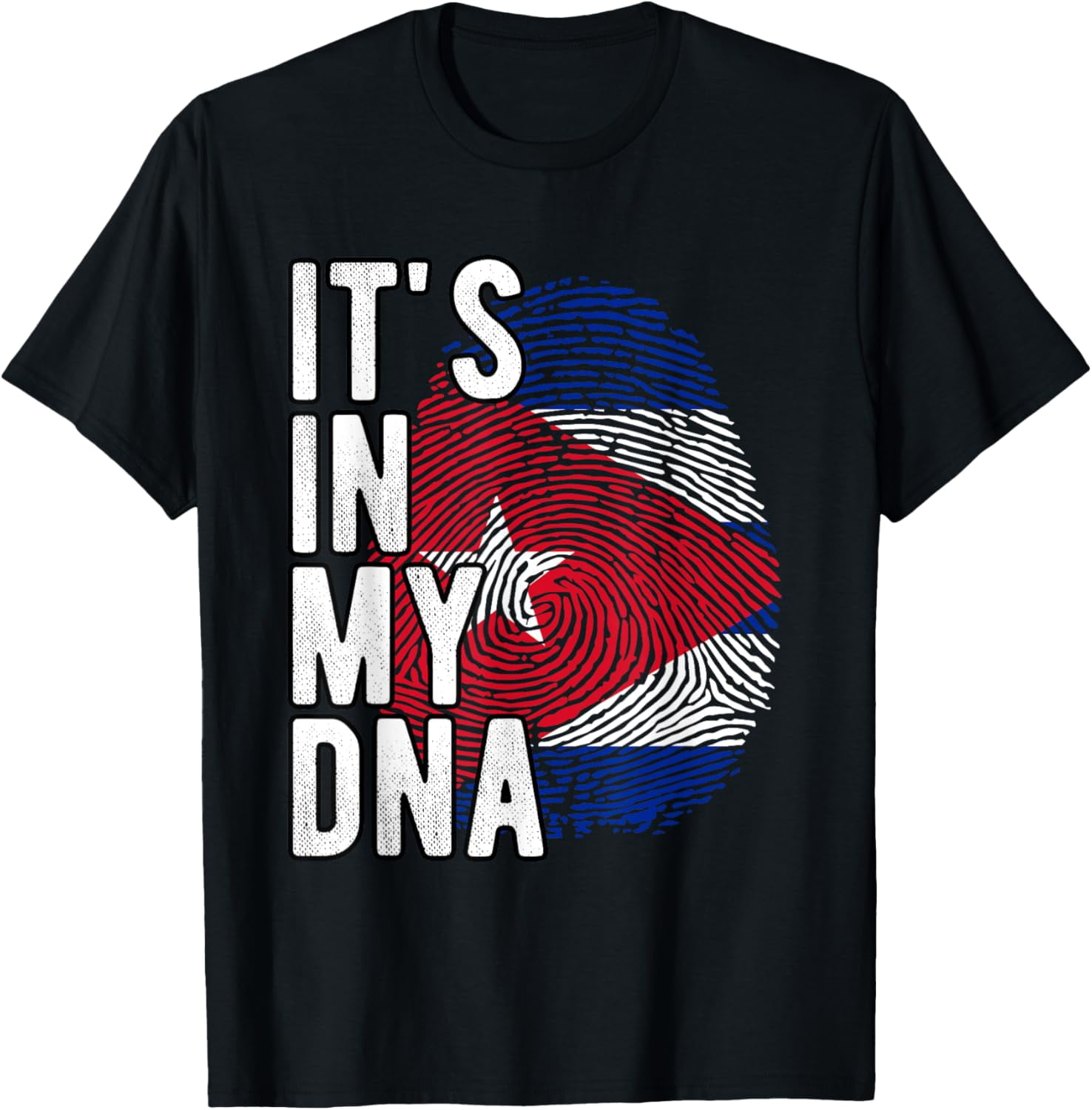 Funny it's in my DNA Cuba flag Fingerprint T-Shirt - Walmart.com