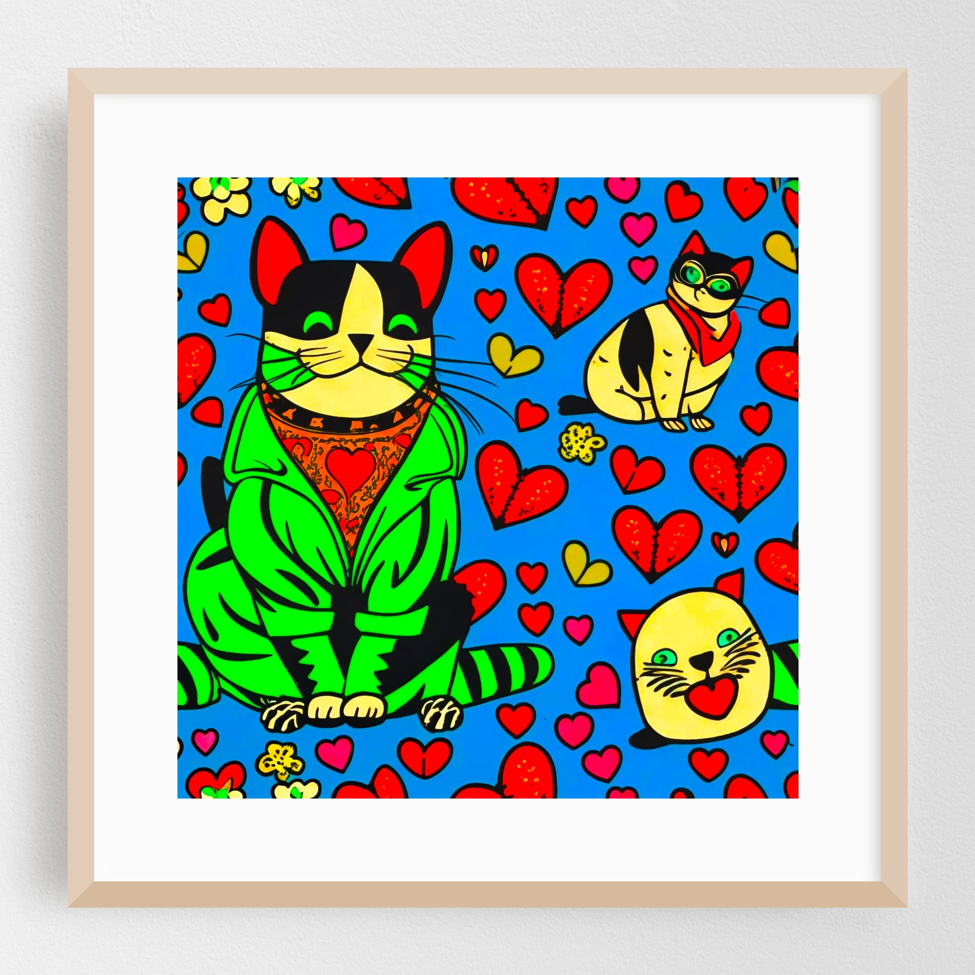 Funny pop art cats - Digital Art Cat Pop Art Pattern Animal Whimsical ...