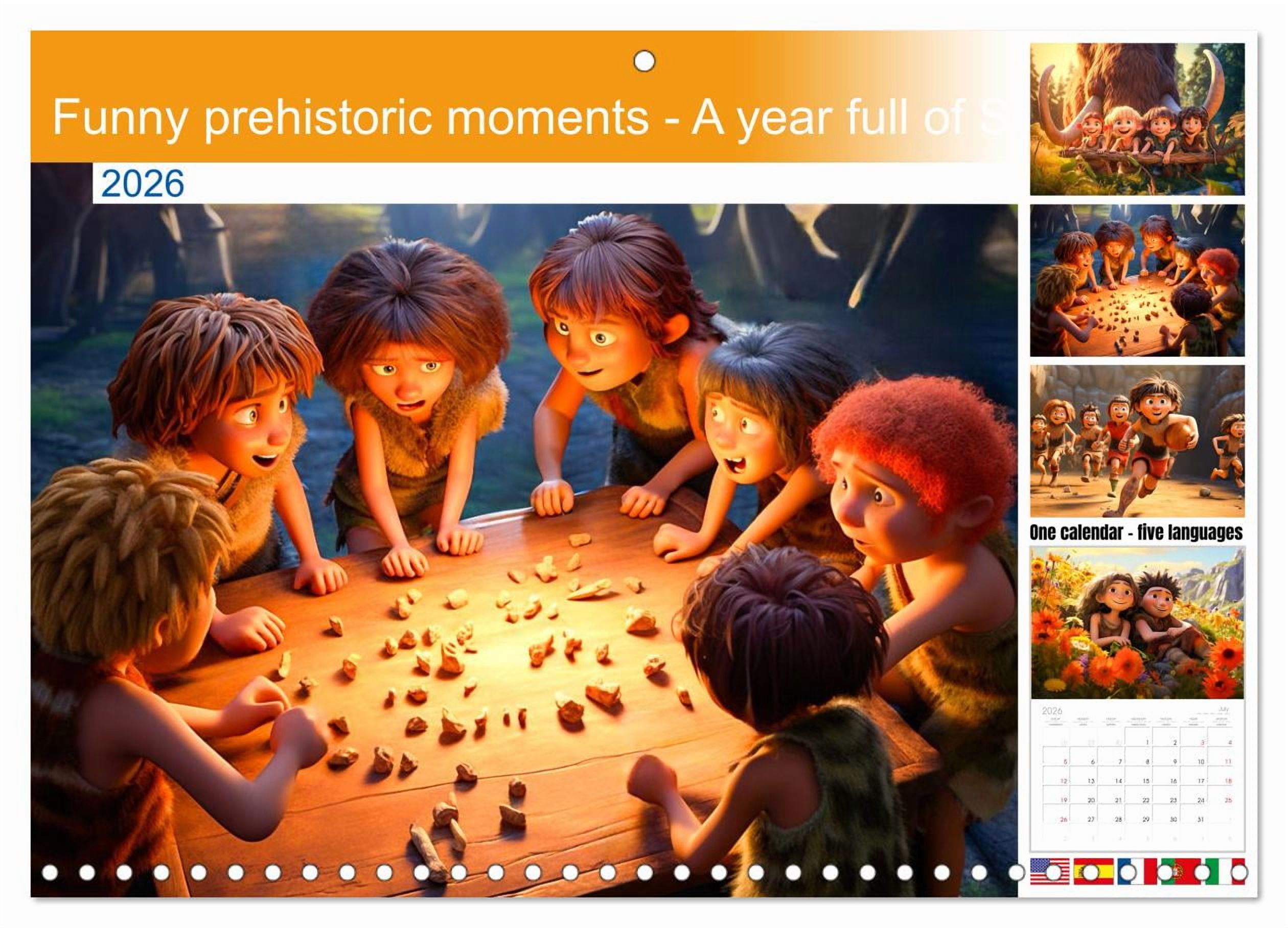 Funny prehistoric moments - A year full of Stone Age fun (Monthly Wall ...