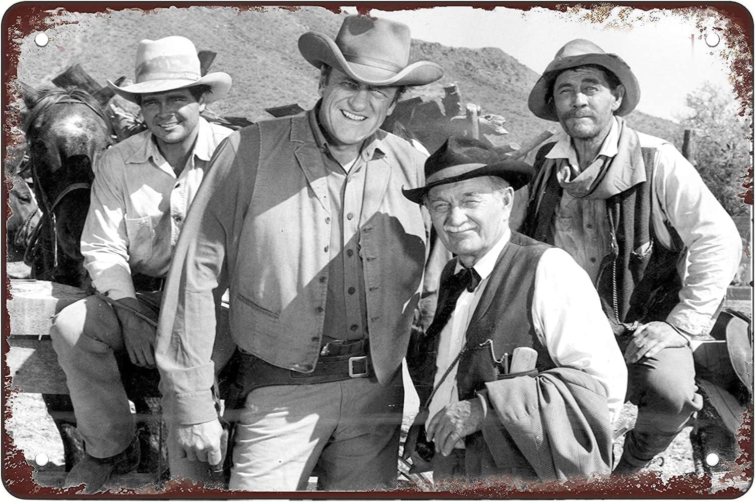 Funny retro tin sign,Cast of Gunsmoke ,for Men Women Wall Art Decor for ...