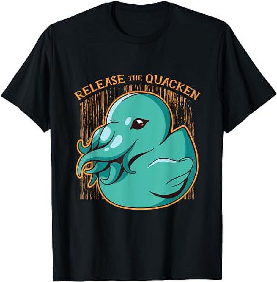 Funny rubber duck Cthulhu kraken squid octopus design T-Shirt - Walmart.com