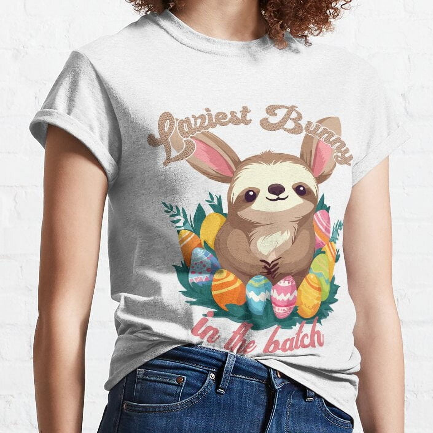 Funny saying sloth Easter bunny sweet Easter Classic T-Shirt - Walmart.com