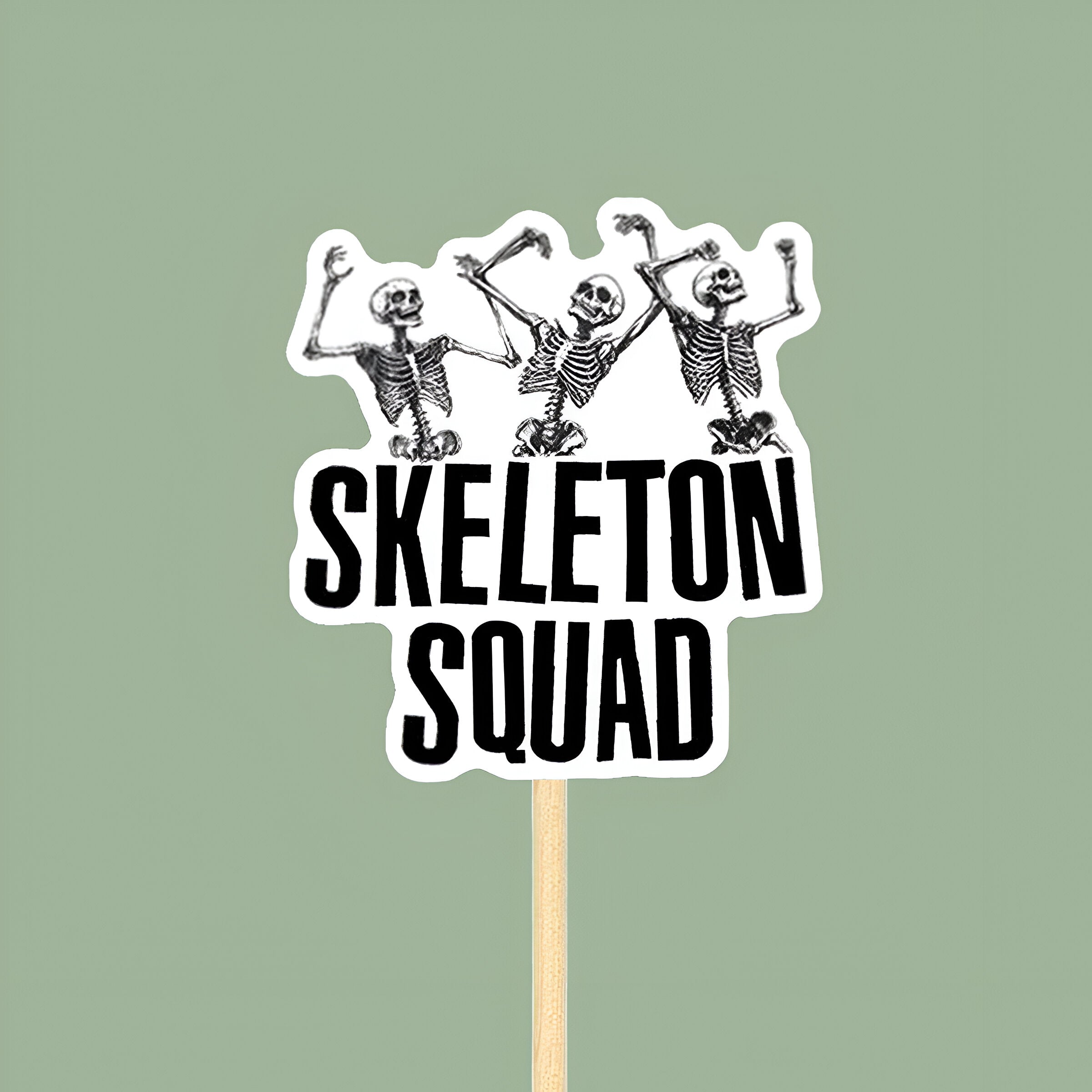 Funny skeleton Squad Sticker, Waterproof Vinyl Sticker for Book Laptop ...