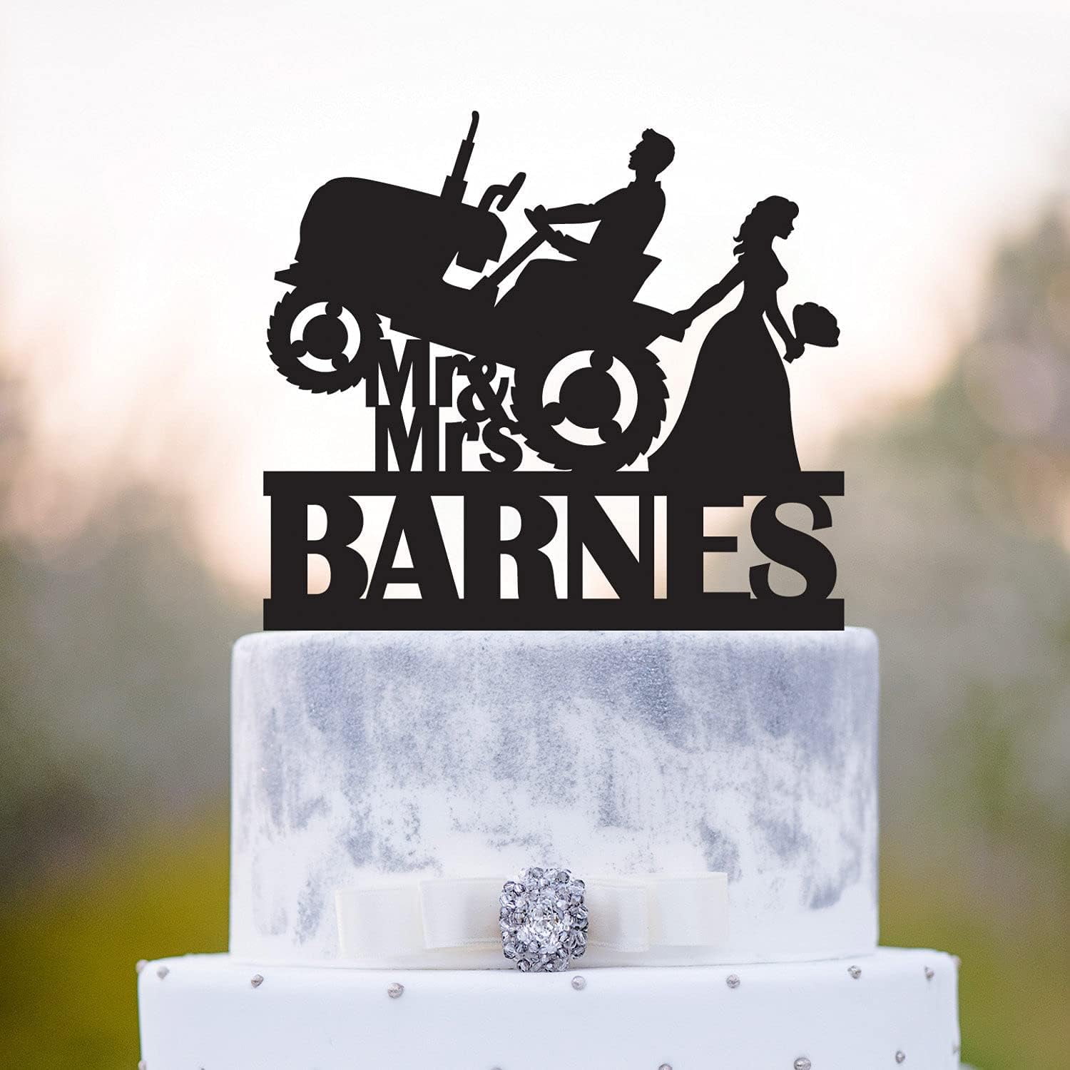 Funny tractor wedding Mr and Mrs cake topper,farmer wedding cake topper ...