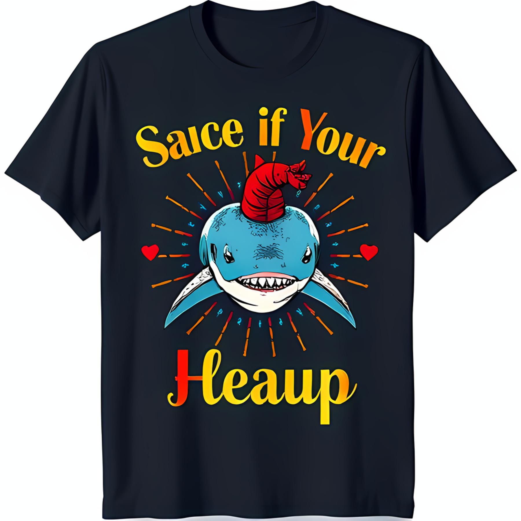 Funny with Lobster Hat T-Shirt Sauce If Your Heaup Seafood Pun Tee ...
