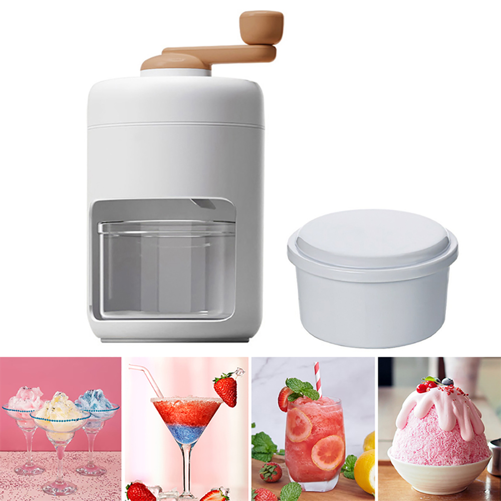 Funnyfairye Rotary Action Manual Ice Crusher, Hand-Operated Ice Shaver ...