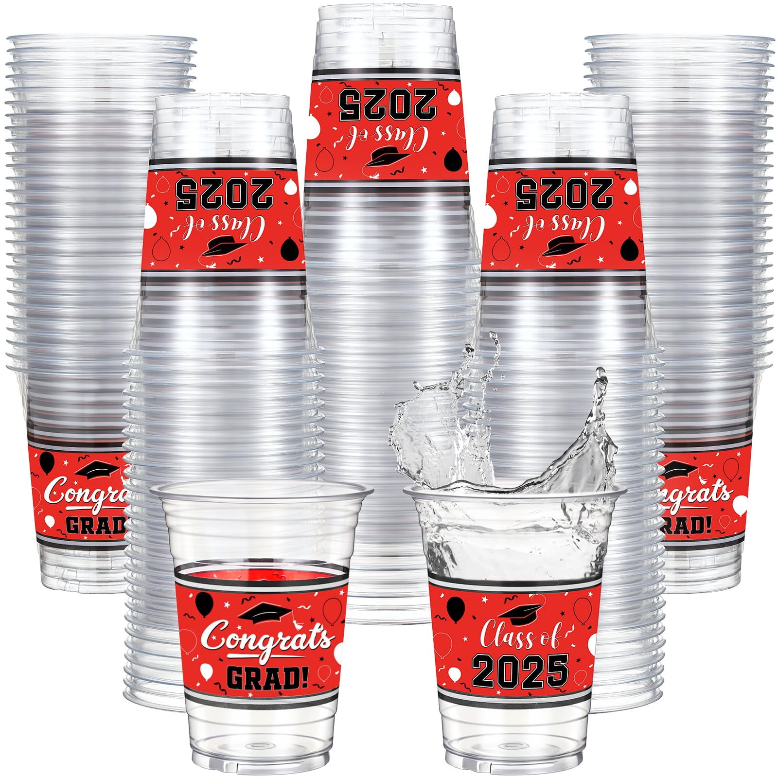 Funnymoom 100 Pcs 16oz RRF12 2025 Graduation Cups Disposable Graduation ...