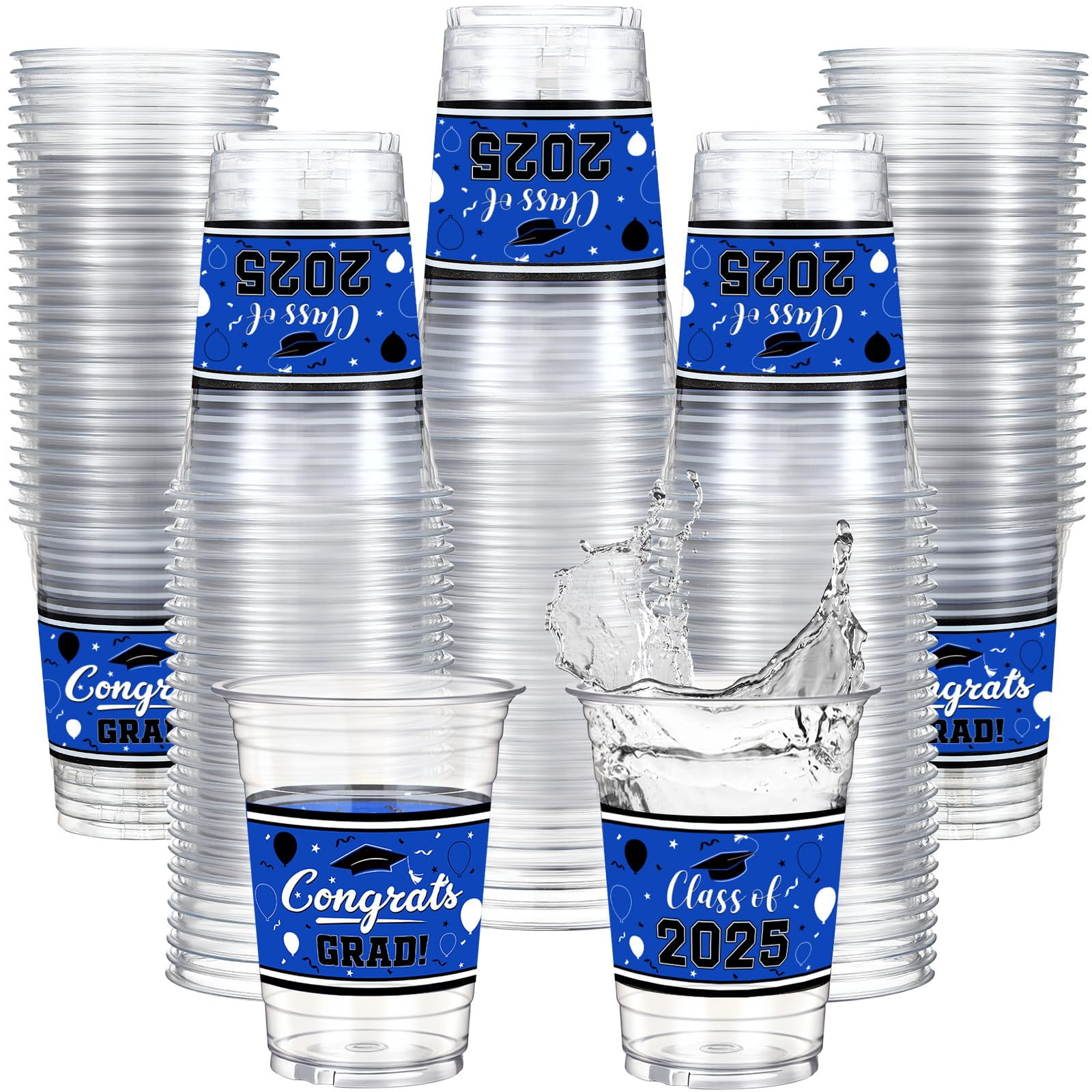 Funnymoom 100 Pcs 16oz TSF6 2025 Graduation Cups Disposable Graduation ...