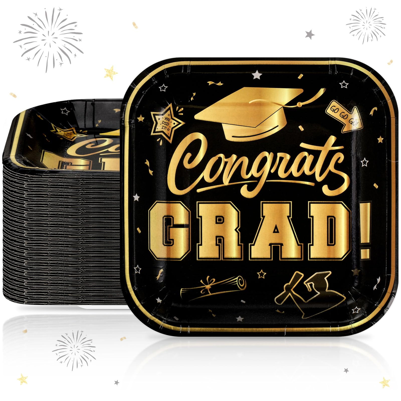 Funnymoom 120 Pcs 7 Inch Graduation AFN1Plates 2025 Graduation Party ...