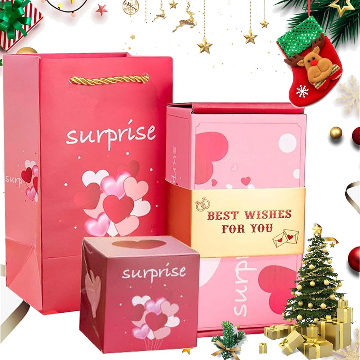 Funoio Surprise Gift Box, Surprise Gift Box Explosion Christmas ...
