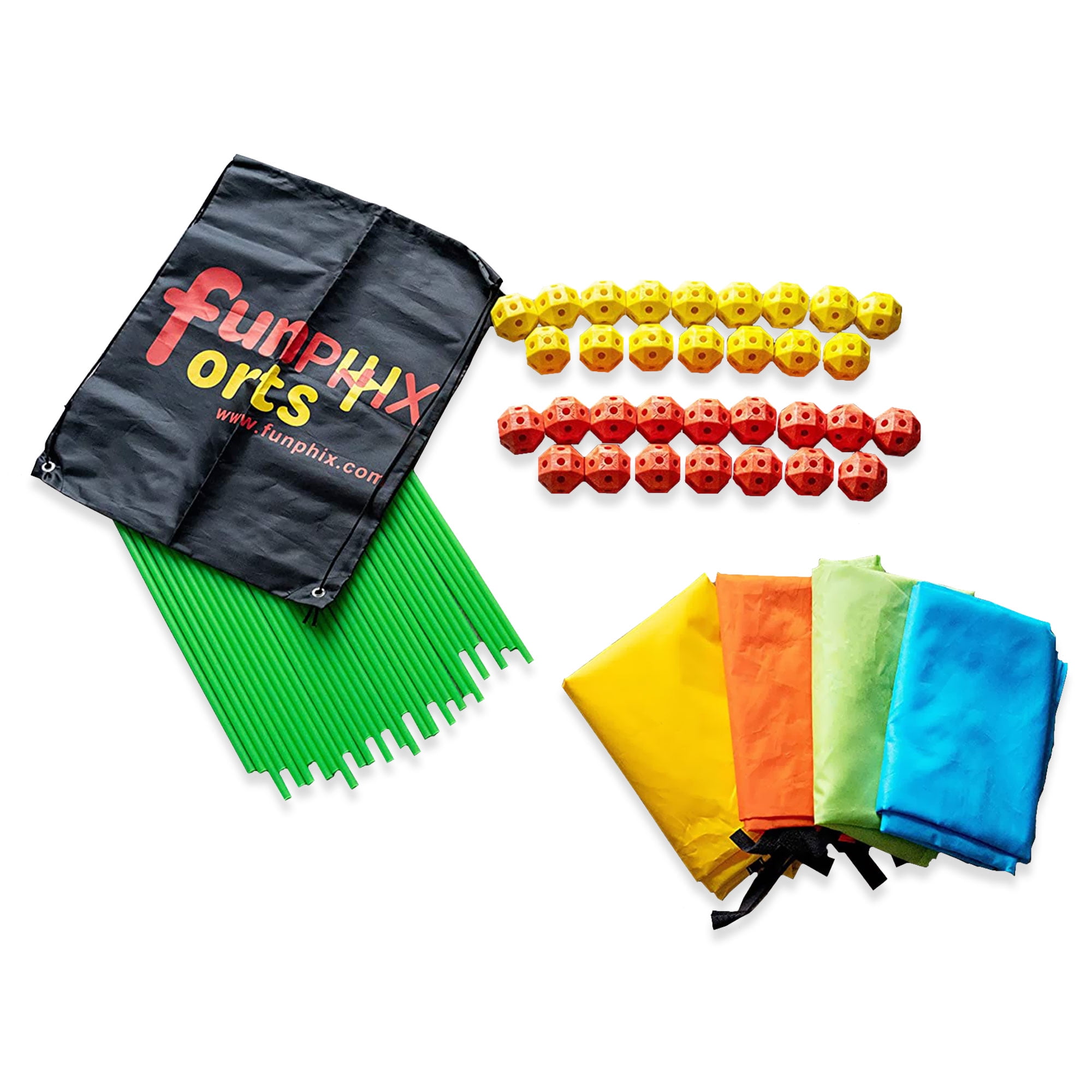 Funphix FPF-G-BG-154 154-Pc. Supersized Glow in The Dark Fort Building ...