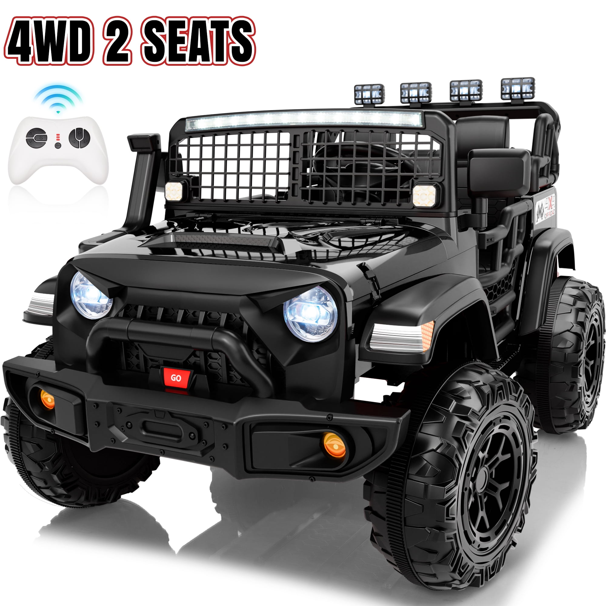 Funride 4WD 24 Volt Ride on Truck, 2 Seater Electric Car for Kids ...