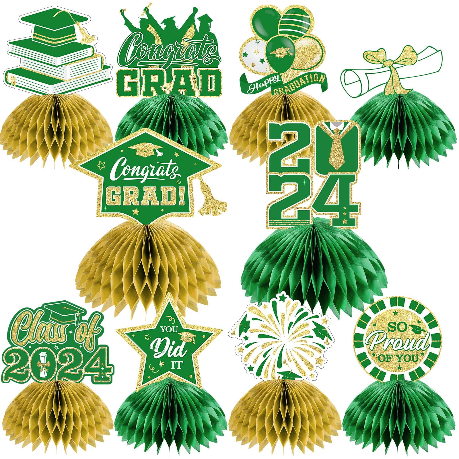 Funrous 10 Pcs 2024 Graduation Party Decorations 2024 Congrats Grad ...
