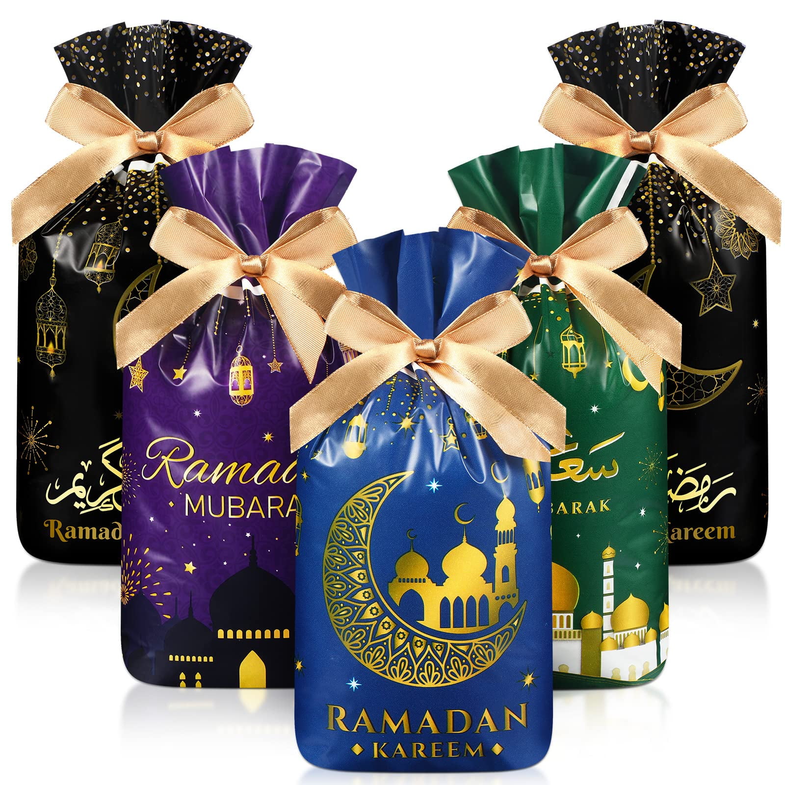 Funrous 40 Pcs Eid YPF5 Mubarak Gift Bags Plastic Bags Ramadan Theme ...