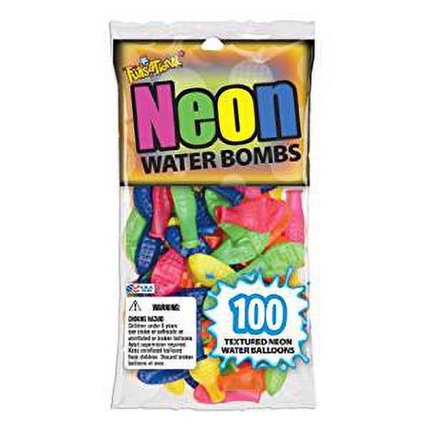Funsational Neon Water Bombs Water Balloons Latex Balloons (100 Pack ...