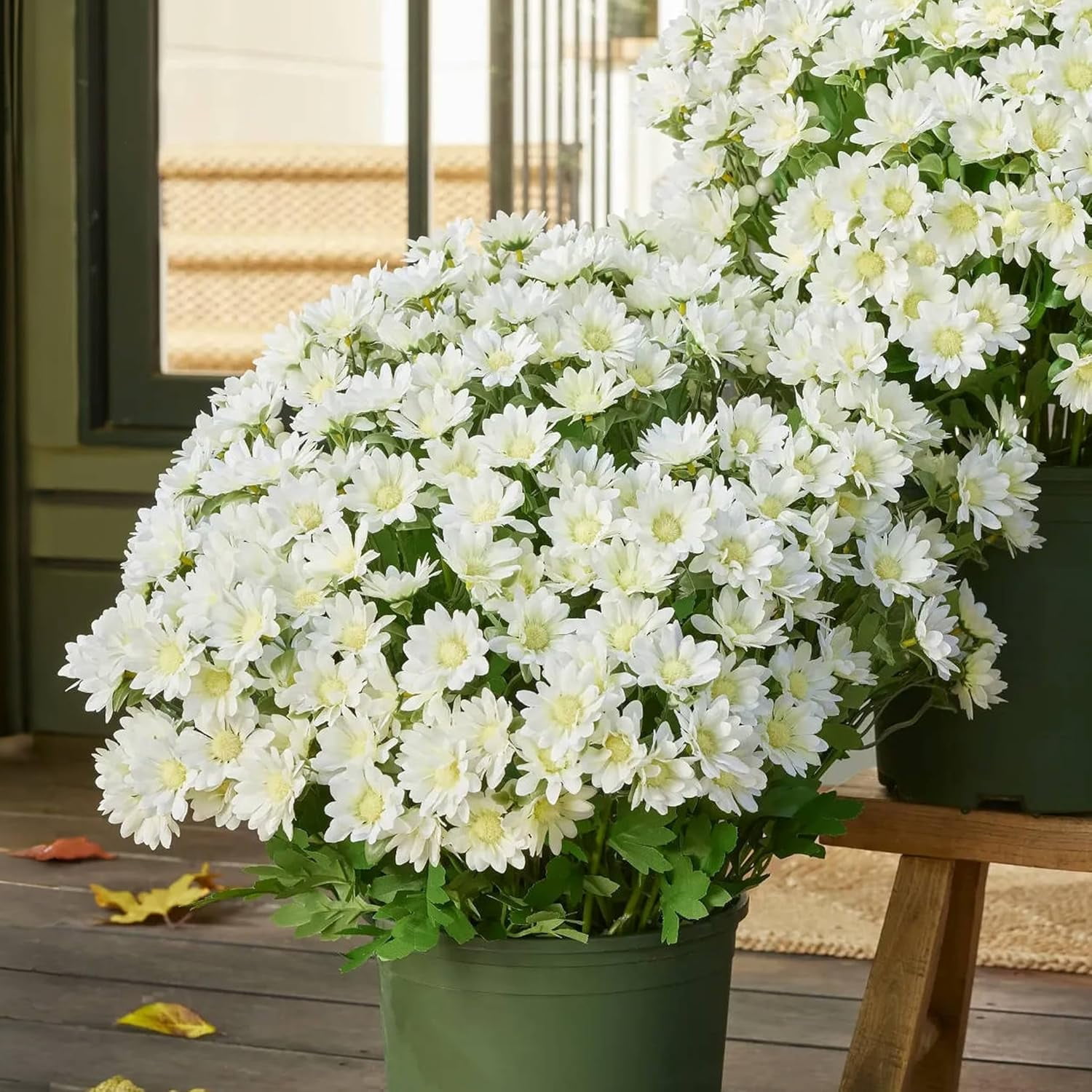 Funsdecor Artificial Mums, Artificial Sunset Mums for Outdoors, Fall ...