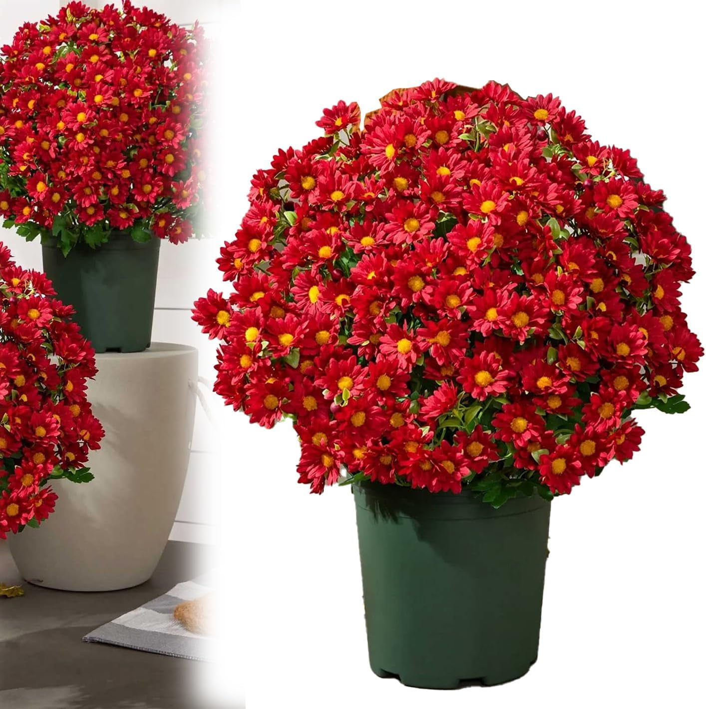Funsdecor Mums - Artificial Outdoor Sunset Mums Flowers UV Resistant ...