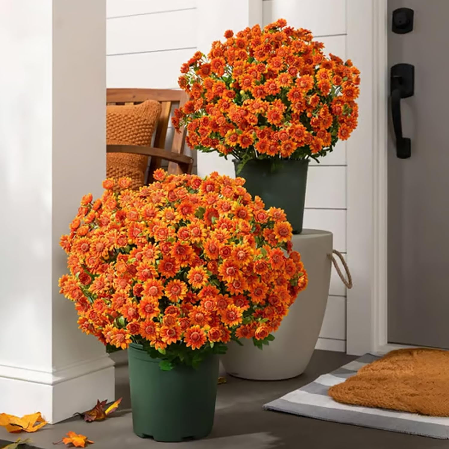 Funsdecor Mums, Artificial Outdoor Sunset Mums Flowers - UV Resistant ...