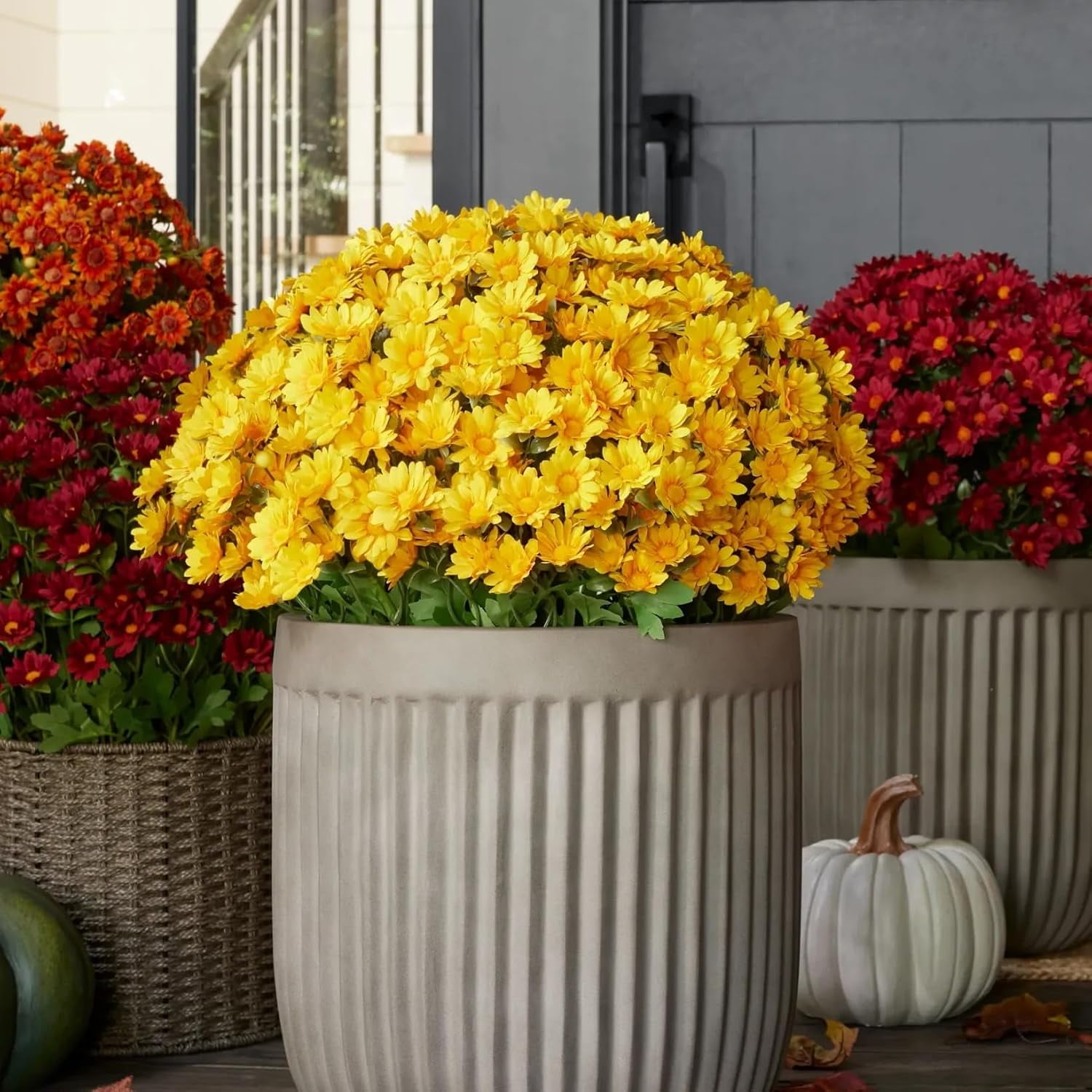 Funsdecor Mums, Artificial Sunset Mums, Artificial Outdoor Fall ...