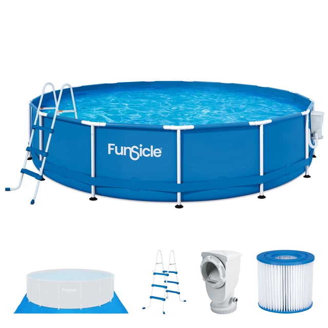 "Funsicle Large 15'x36"" Above Ground Swimming Pool Set for Adults ...