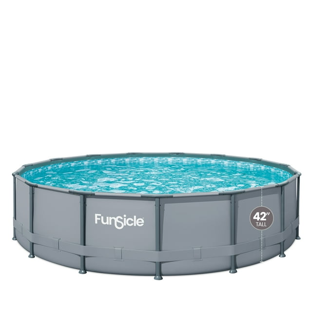 Funsicle 15ft Oasis Round Above Ground Metal Frame Swimming Pool ...
