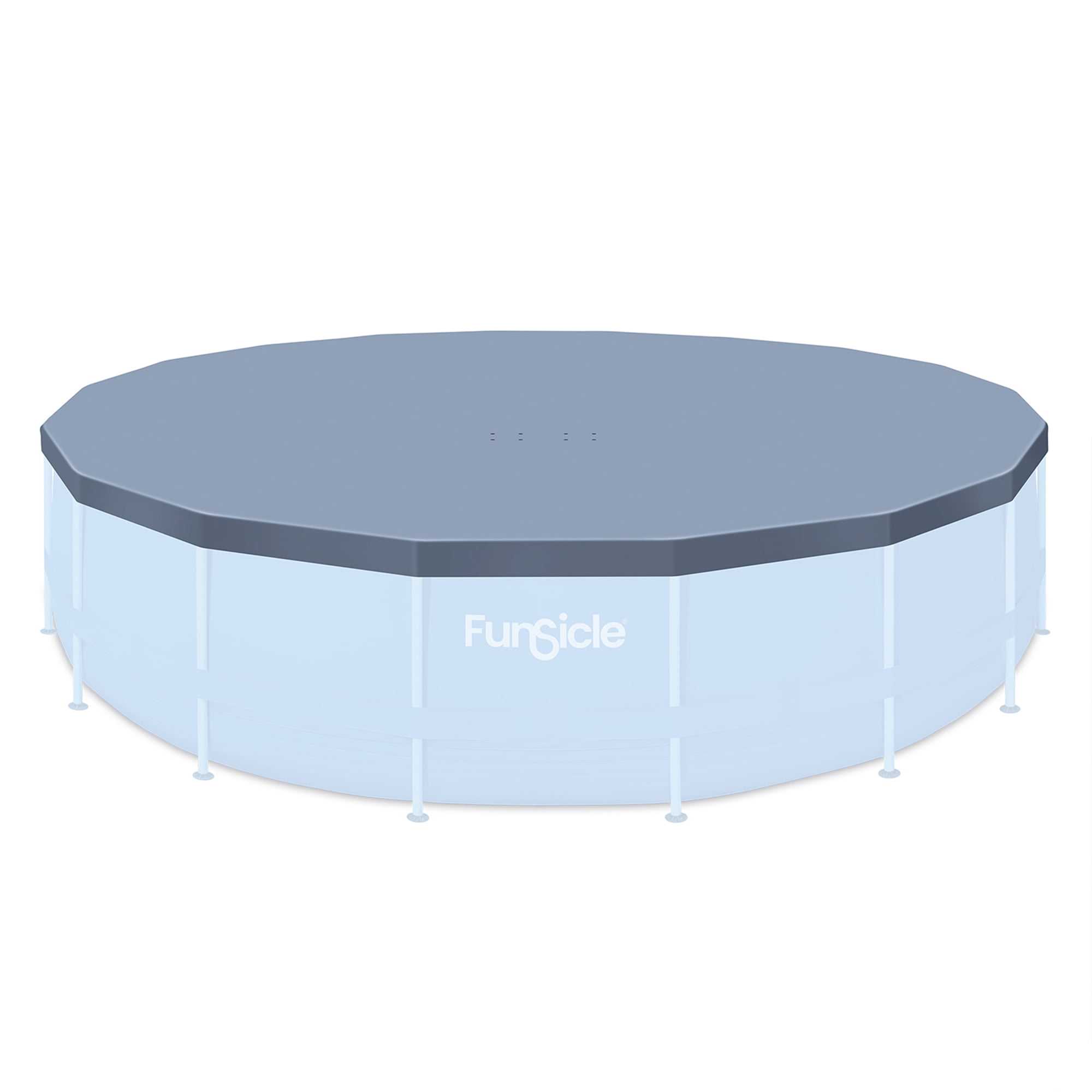 Funsicle 20 ft Round Above Ground Pool Cover, Gray, Debris Protection ...