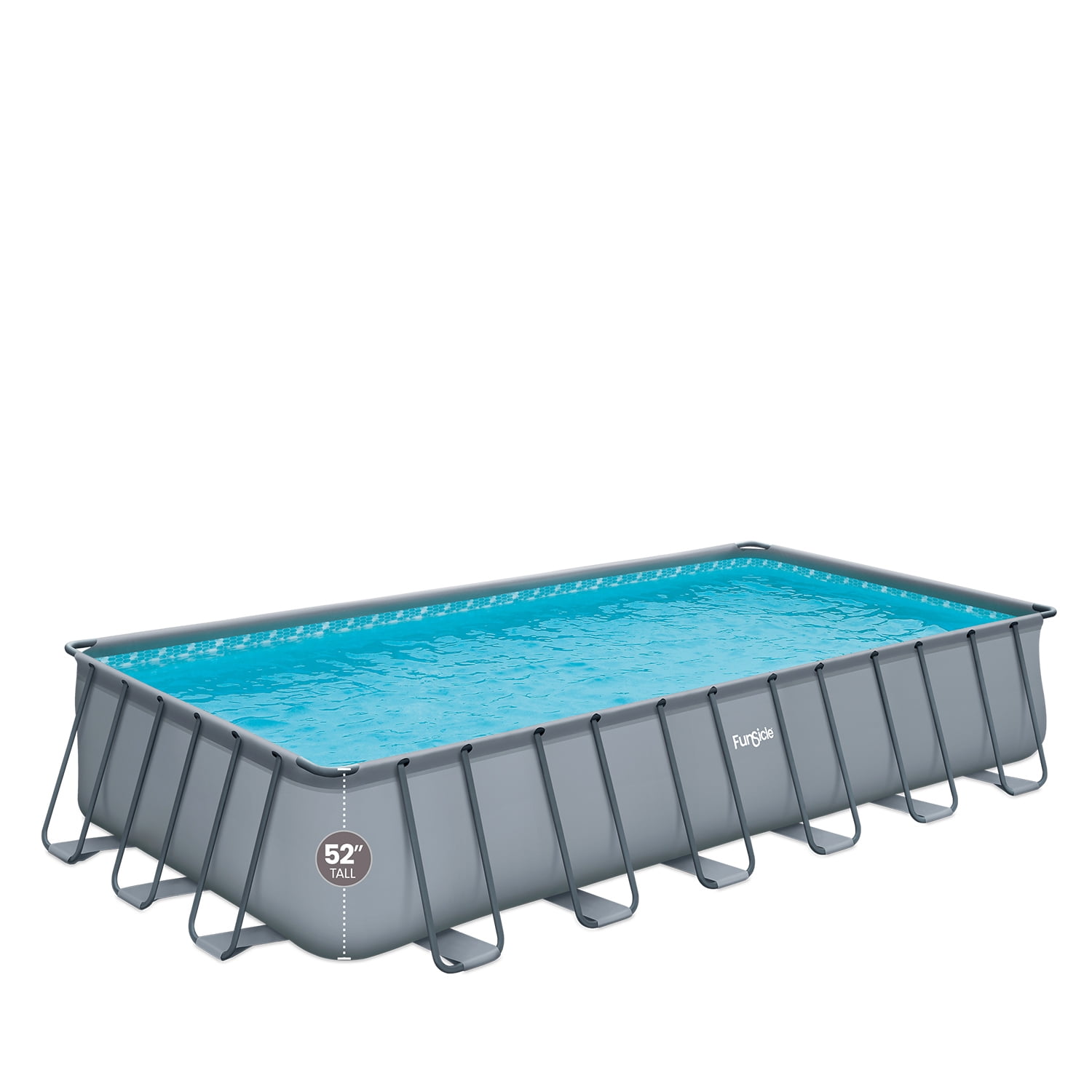 Funsicle 24' x 12' x 52" Oasis Lap Above Ground Frame Pool, Sand Pump ...