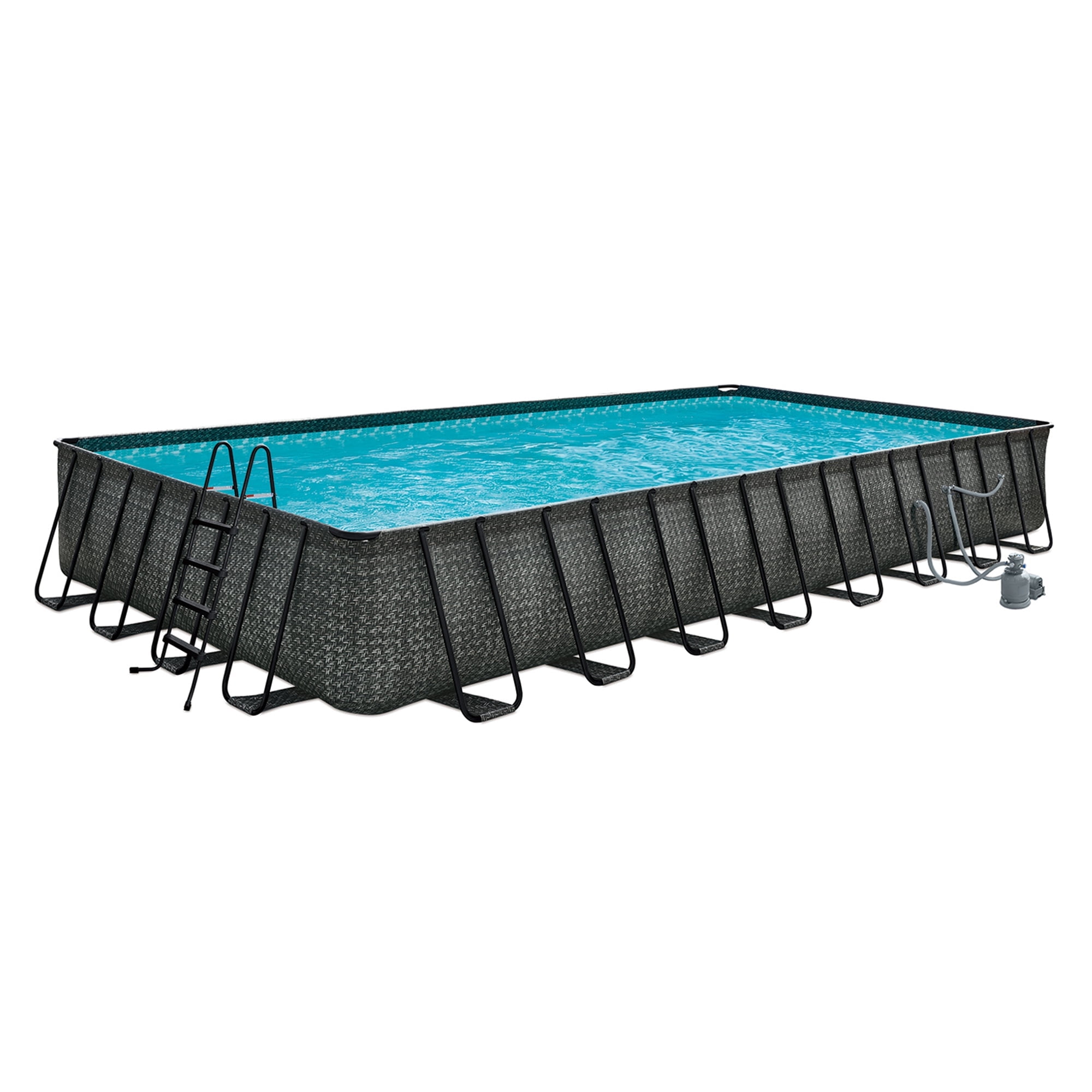 "Funsicle Large 32' x 16' x 52"" Oasis Rectangle Metal Frame Backyard ...