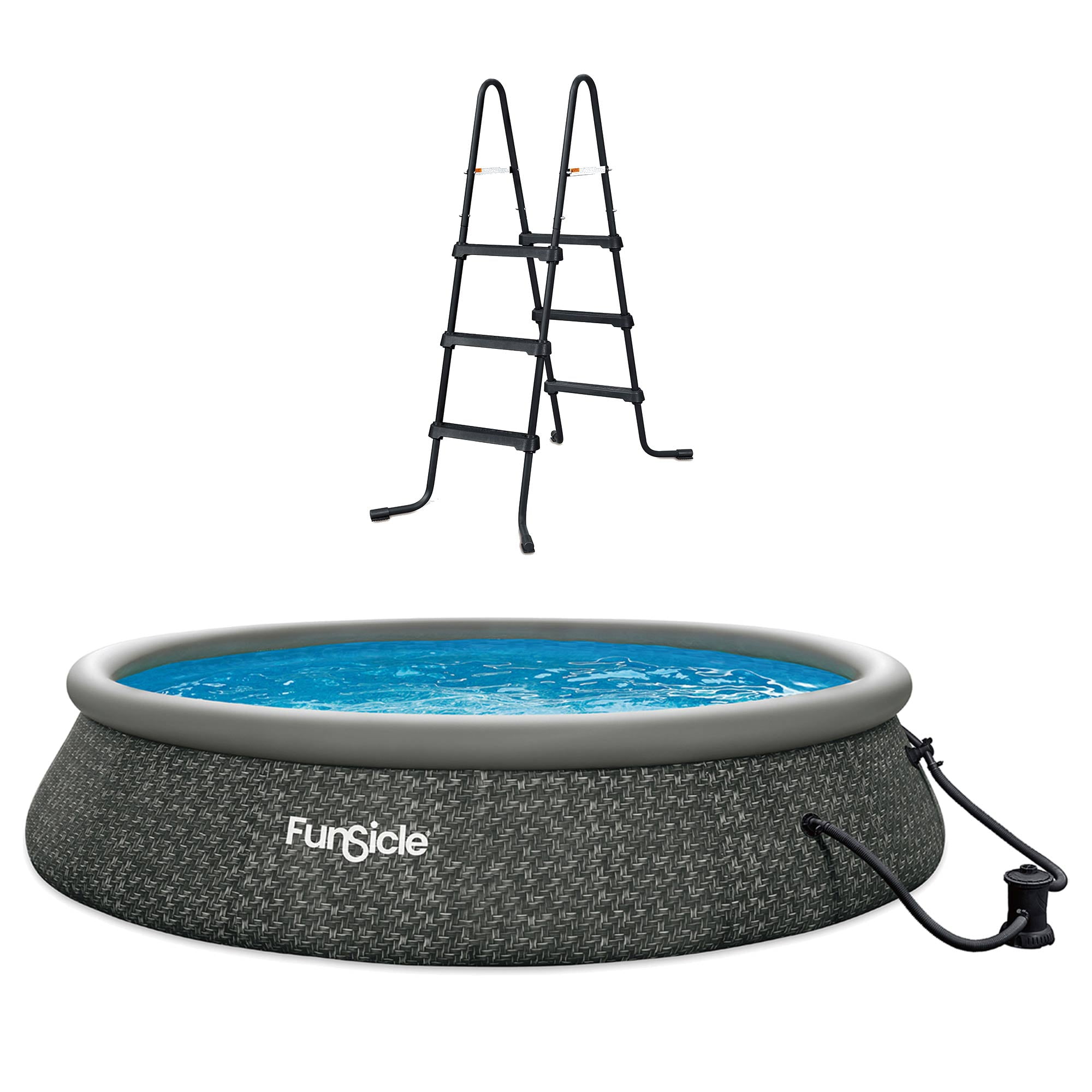 Funsicle 36” SureStep 3-Stair Ladder w/ 15' x 36" QuickSet Ring Top ...