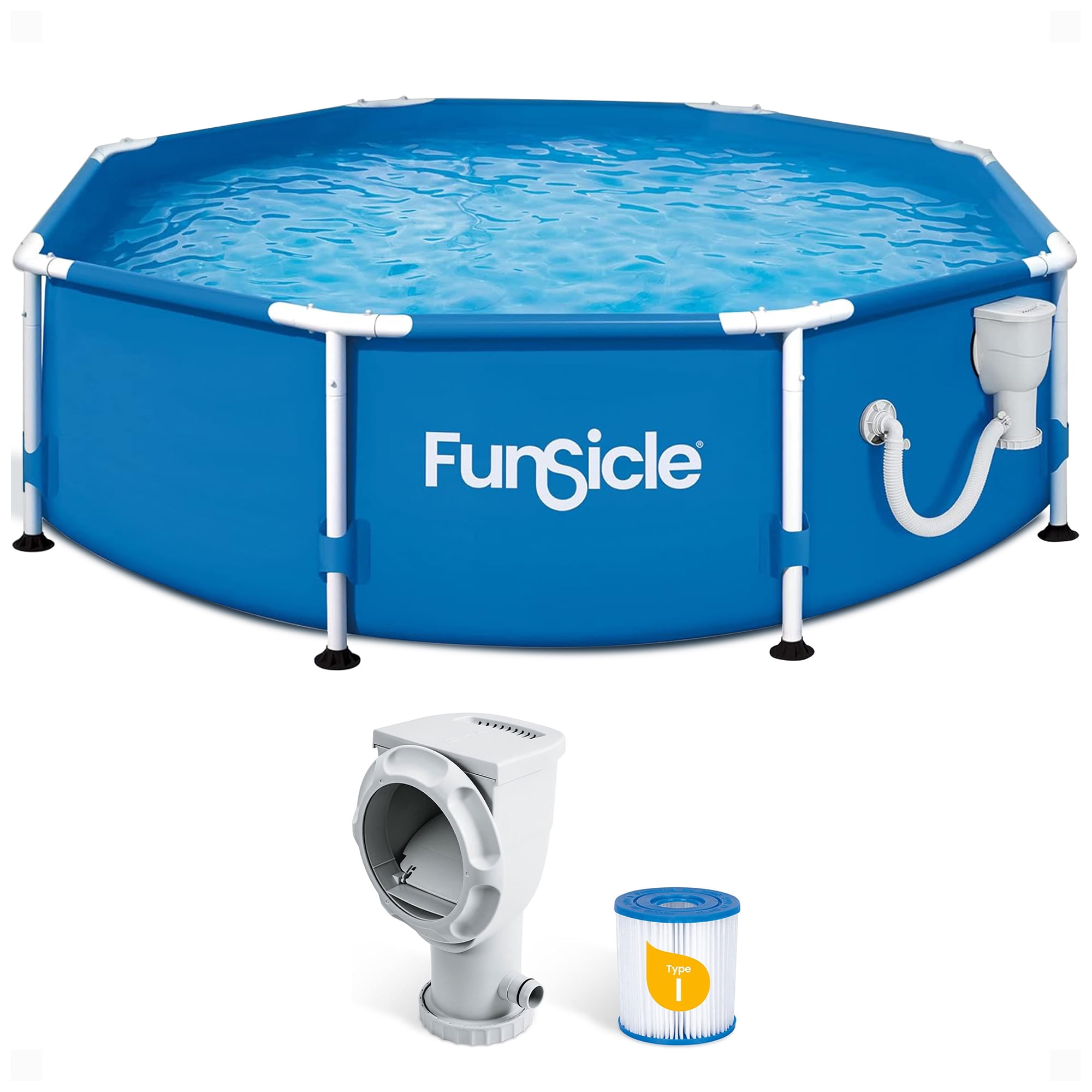 Funsicle, Outdoor Pool, 8'x30" Round Frame, Above Ground Family Pool ...