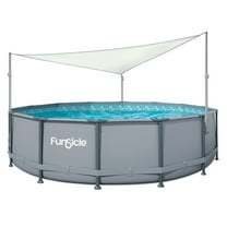 Funsicle 14 ft Oasis Round Above Ground Metal Frame Swimming Pool ...