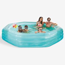 PoolCandy Inflatable Rose Gold Glitter 3 Ring Pool - Walmart.com