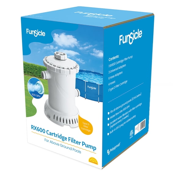 Funsicle: RX600 Cartridge Filter Pump - For Above Ground Swimming Pools ...