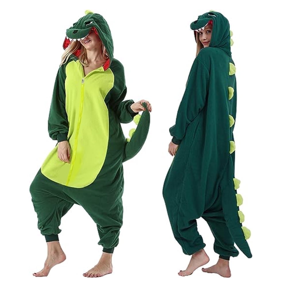 Funsmile Dinosaur Onesies Animal Women/Men Pajamas Adult Costume ...