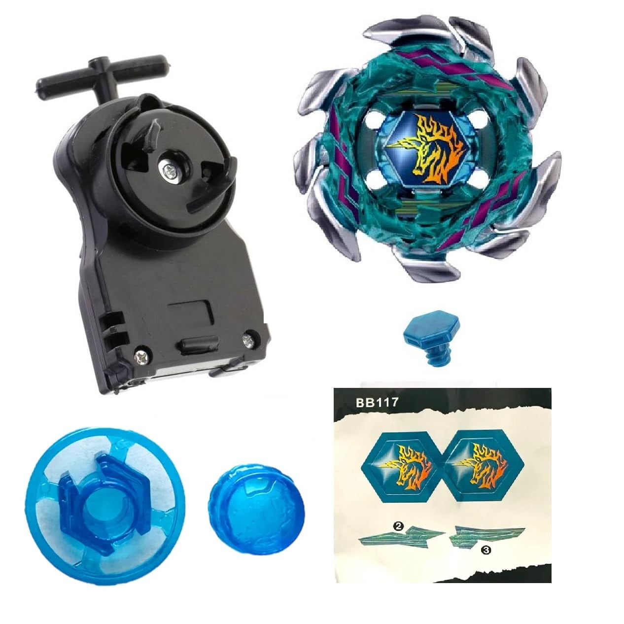 Funstars Blitz Unicorno 100RSF Metal Fury Spinning Top with String ...