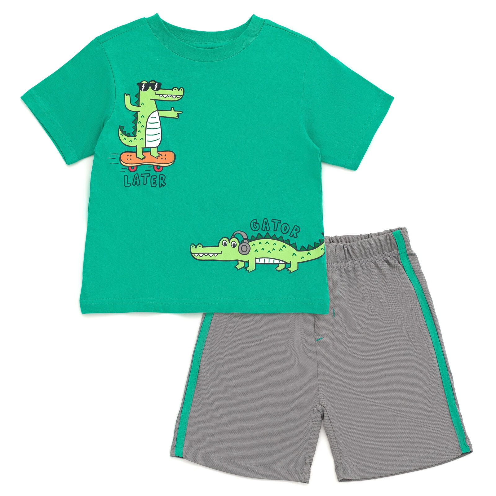 Funstuff Alligator Later Gator T-Shirt and Mesh Shorts Outfit Set ...