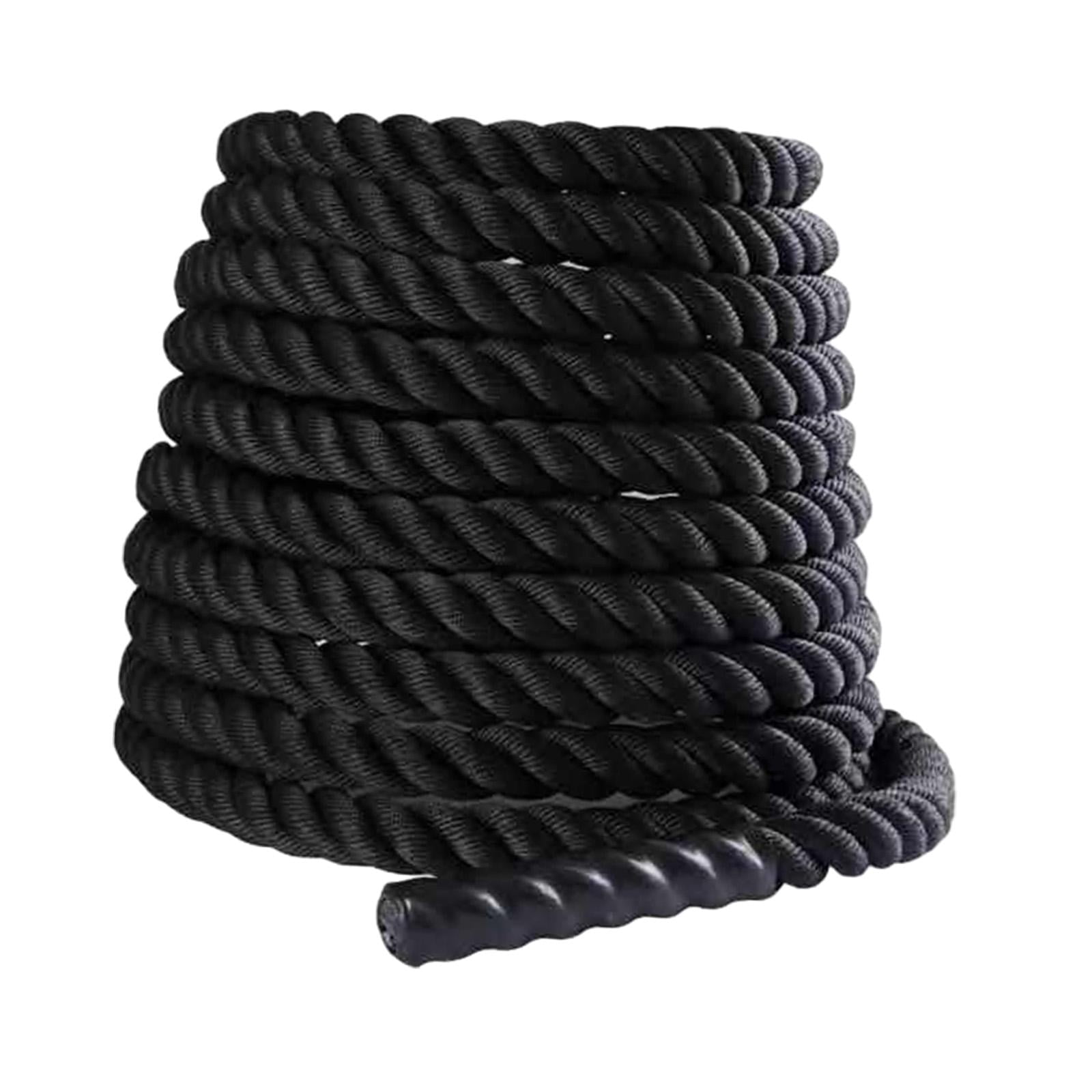 Funtasica 9.8ft Black Battle Rope 25mm Heavy Training Home Gym ...