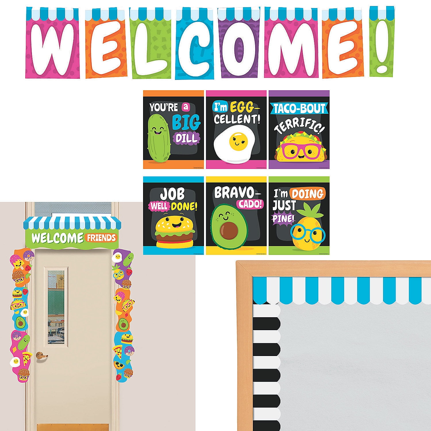 Funtastic Food Friends Classroom Decorating Kit, Educational, Party ...