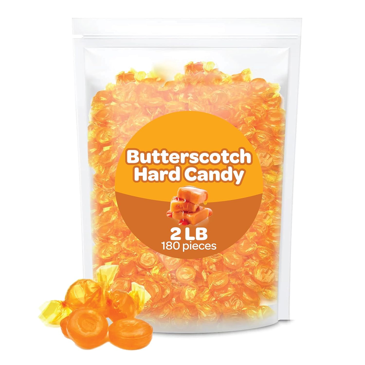 Funtasty Individually Wrapped Butterscotch Disks Hard Candy, 2 Pounds ...
