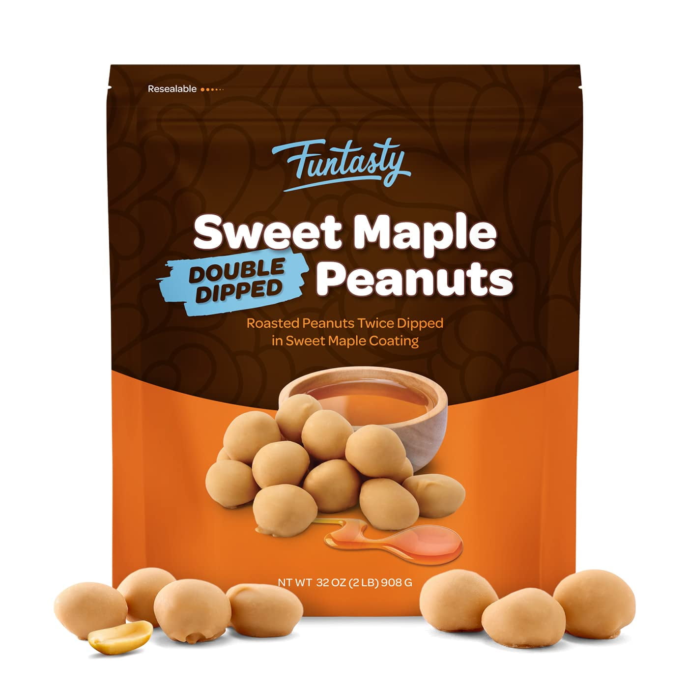 Funtasty Sweet Nut Double Dipped Maple Roasted Peanuts, 2 Pound Pack - Walmart.com