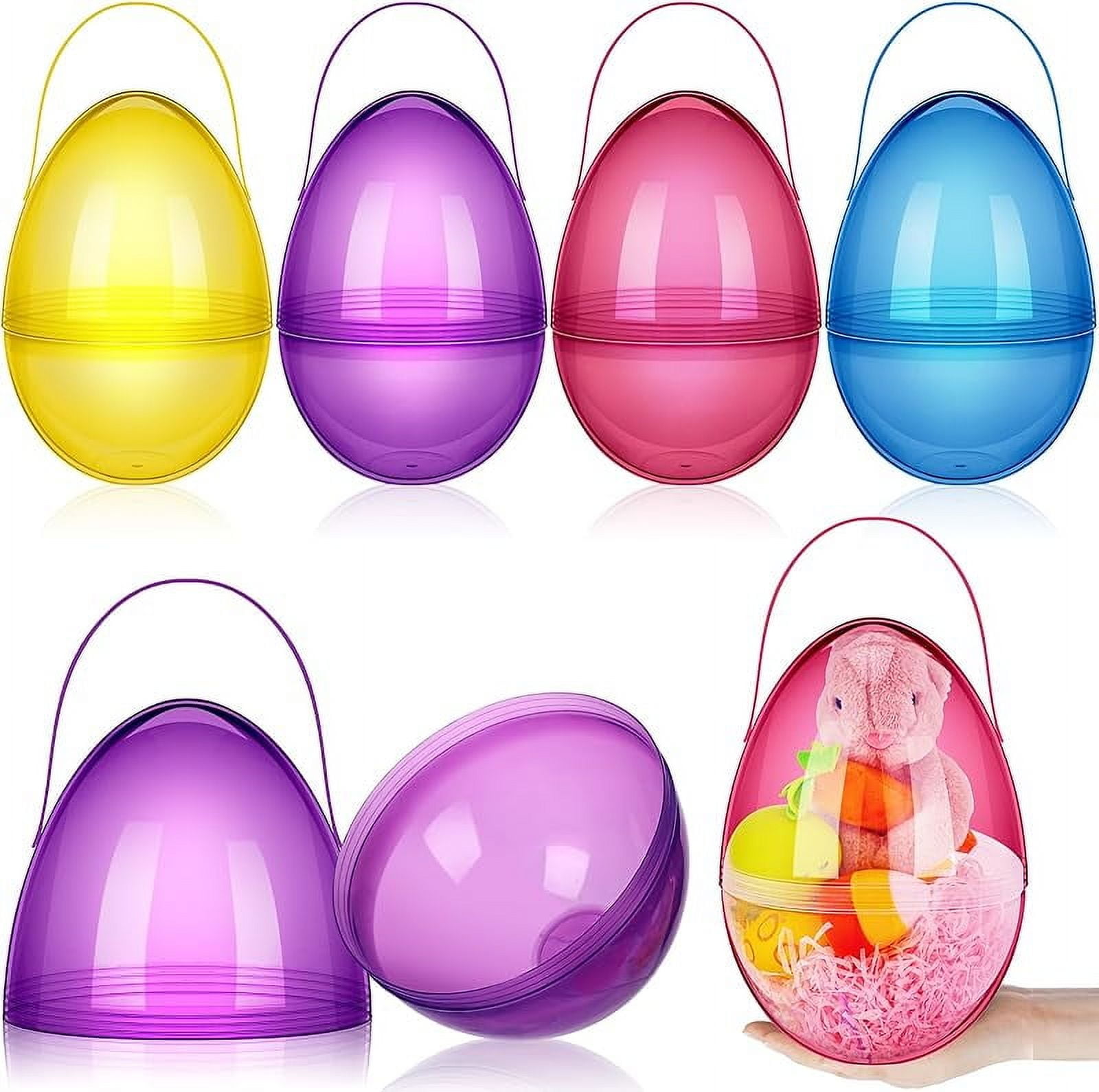 Funtery 8 Pcs Giant Easter Egg 10 Inch Jumbo Plastic Eggs with Handles ...