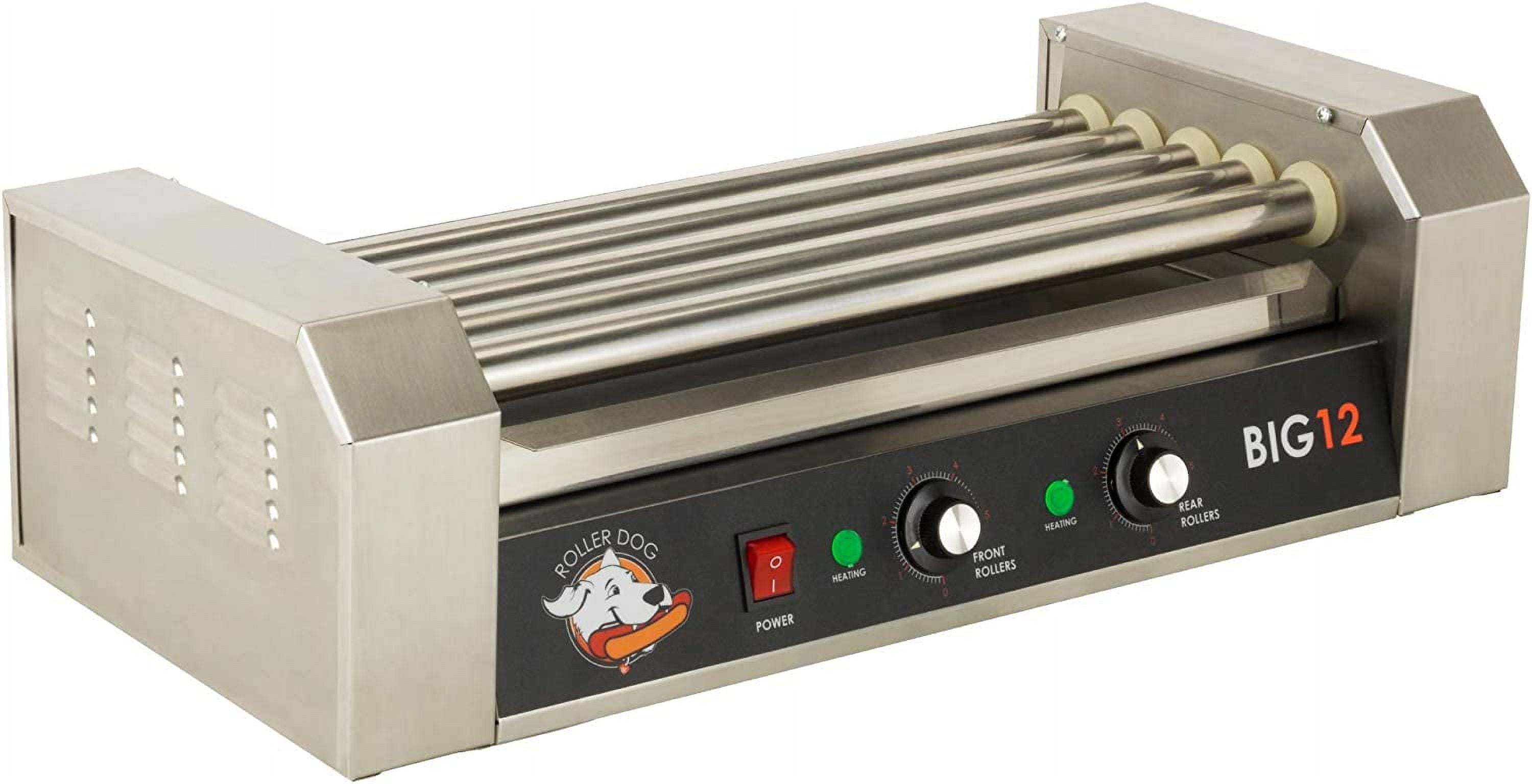 Funtime RDB12SS Stainless Steel Non Stick Hot Dog Roller Grill with ...