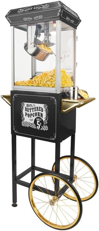 Funtime Sideshow Popper 8-Ounce Hot Oil Popcorn Machine with Cart ...