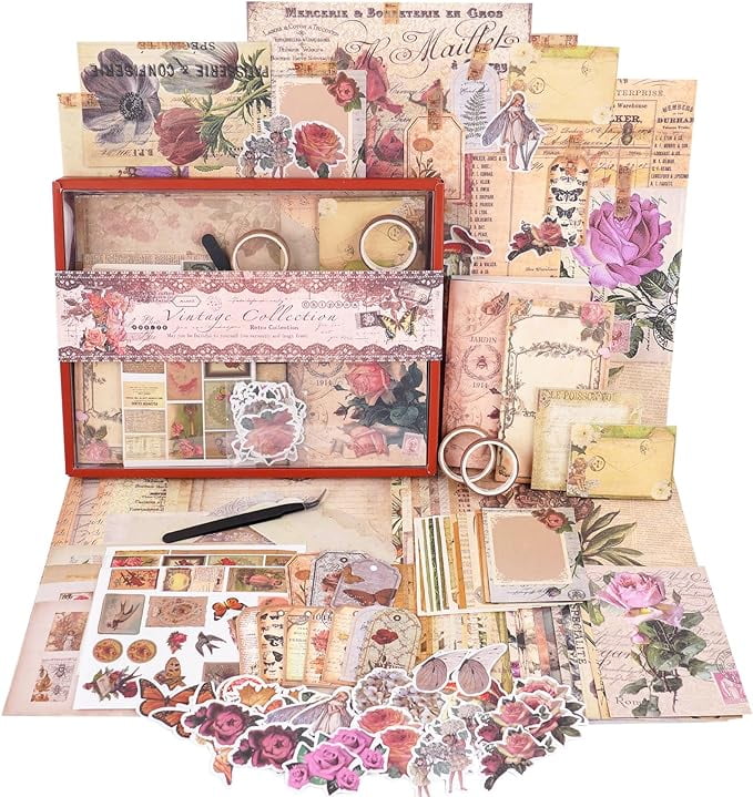 Funto Scrapbooking Kit (202 PCS), Vintage Collection-Rose Angel, Ideal ...